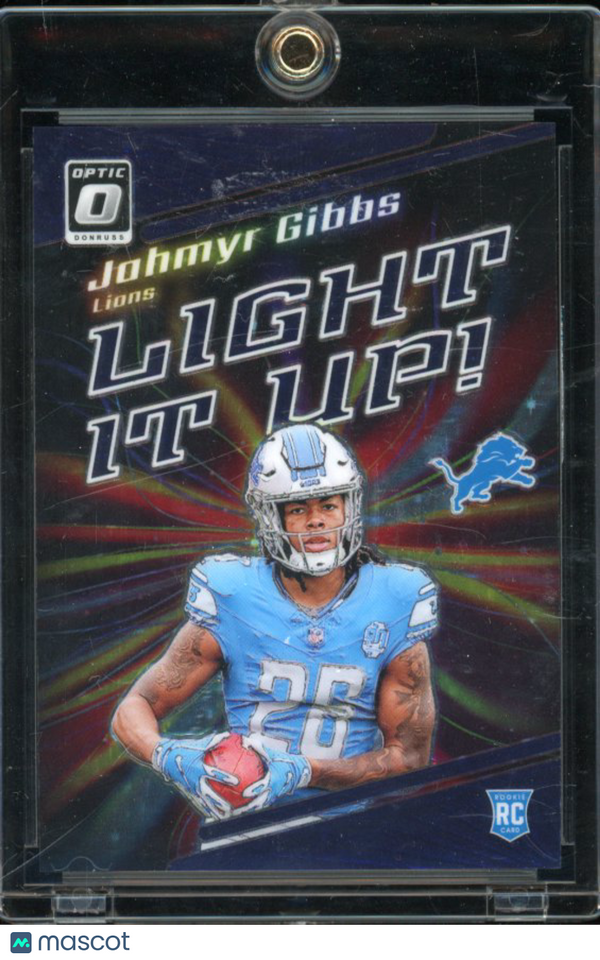 2023 Optic Jahmyr Gibbs Light It Up Rookie Purple Stars /25 – The Card Capital