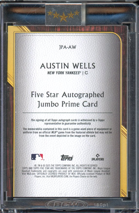 2025 Five Star Austin Wells GU Patch Auto /15 – The Card Capital