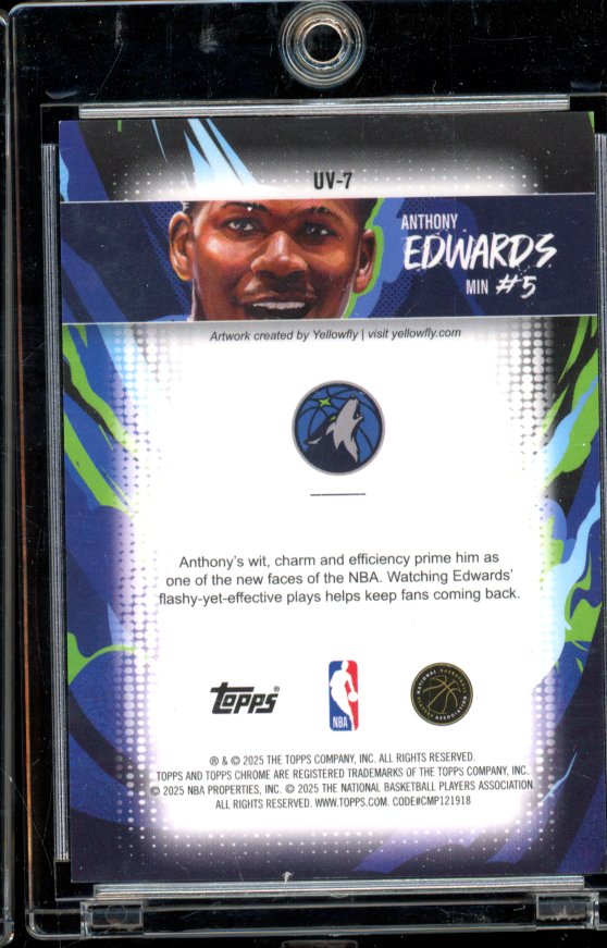2025-26 Topps Chrome Anthony Edwards Ultra Violet Case Hit – The Card ...